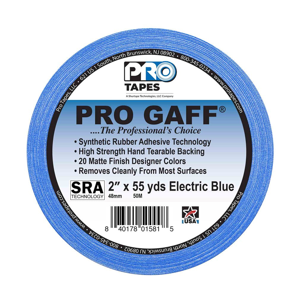 Cinta de tela azul eléctrico Pro Tapes Gaff de 2 x 55 yardas – Toy ...