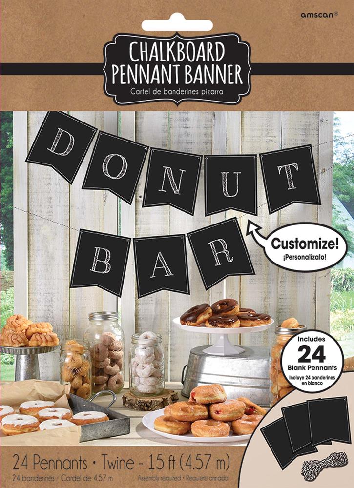 Customizable Chalkboard Paper Pennant Banner 24ct – Toy World Inc