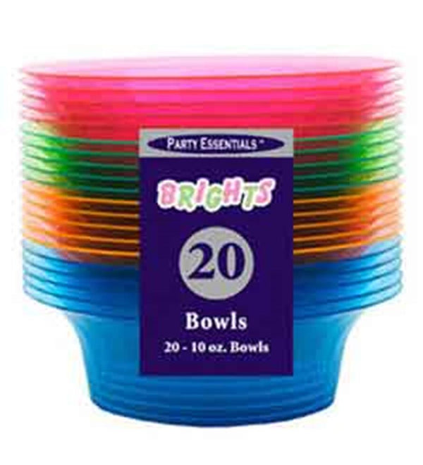 Neon Bowl Assorted 10oz 20ct – Toy World Inc