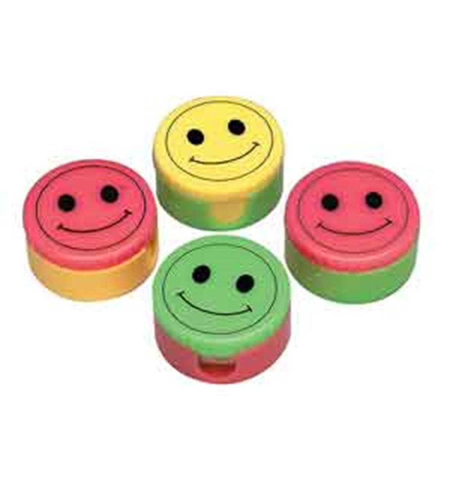 Pencil Sharpener Smiley 1.5in 24ct – Toy World Inc
