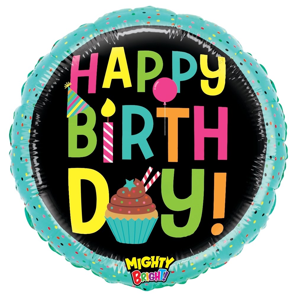 Betallic Mighty Birthday Party 21 inch Mighty Bright Balloon 1ct – Toy ...