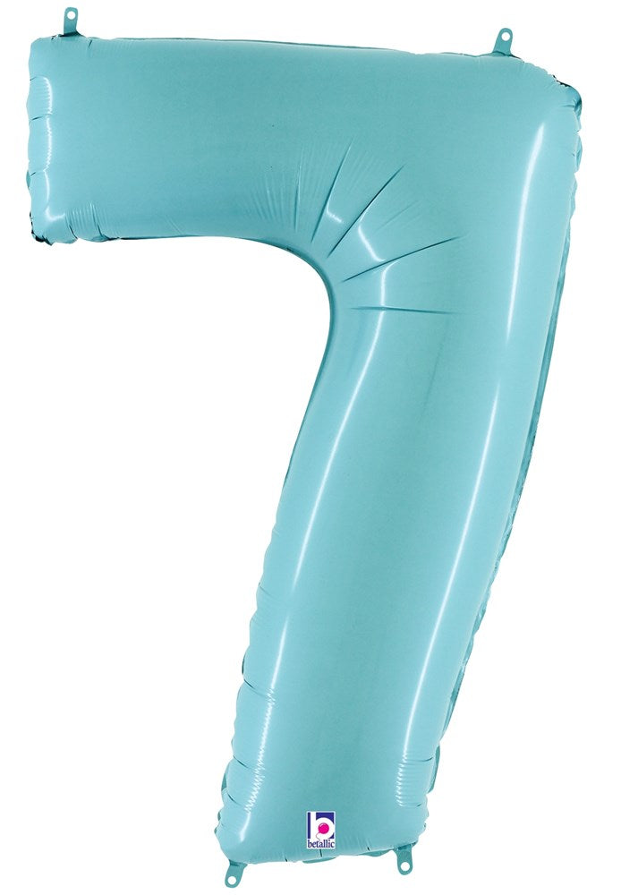 Betallic Number 7 Pastel Blue 34 inch Shaped Foil Balloon 1ct – Toy ...