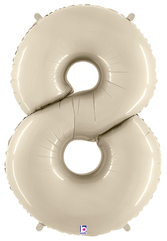 Betallic Number 8 White Sand 34 inch Shaped Foil Balloon Packaged 1ct ...