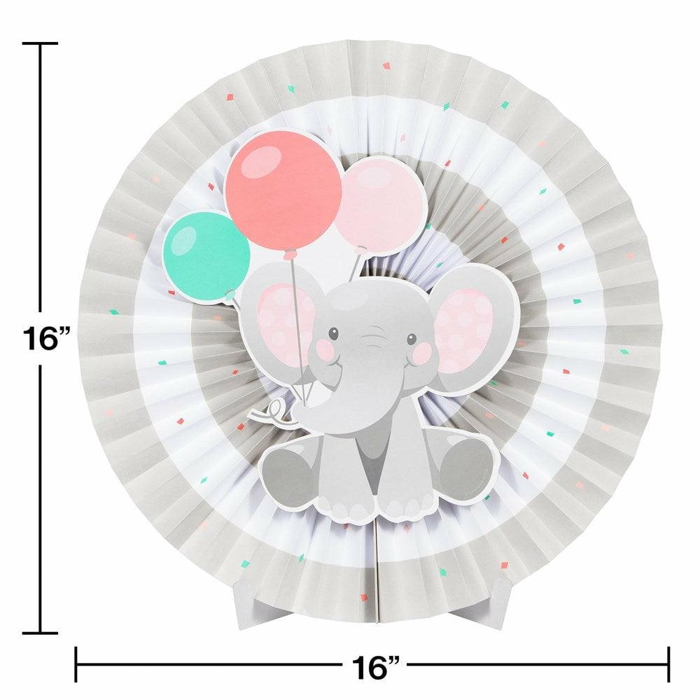 Enchanting Elephants Girl Centerpiece Paper Fan With Cutout 1Ct – Toy ...